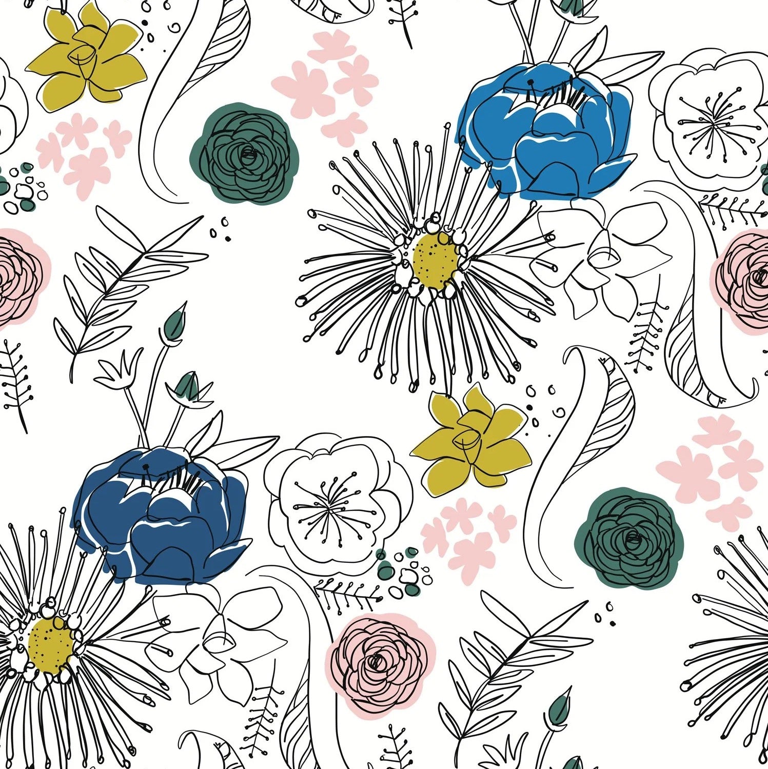 Fine Point Floral Wallpaper by Chasing Paper | Ampersand Design Studio