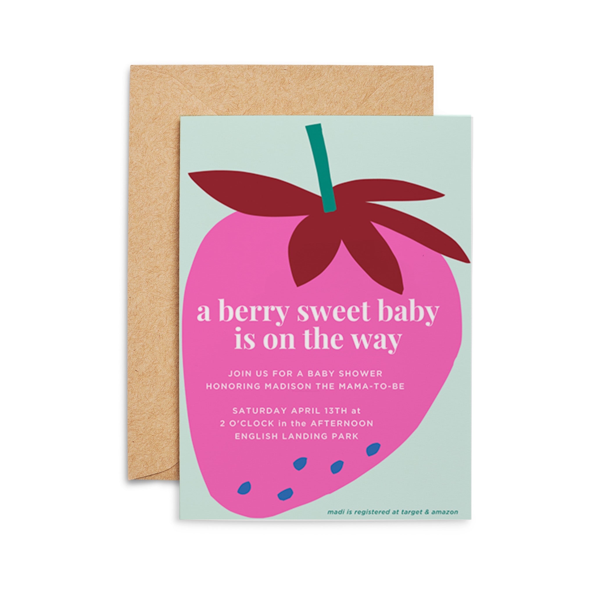 Berry Baby Shower Digital Invite Template – Ampersand Design Studio