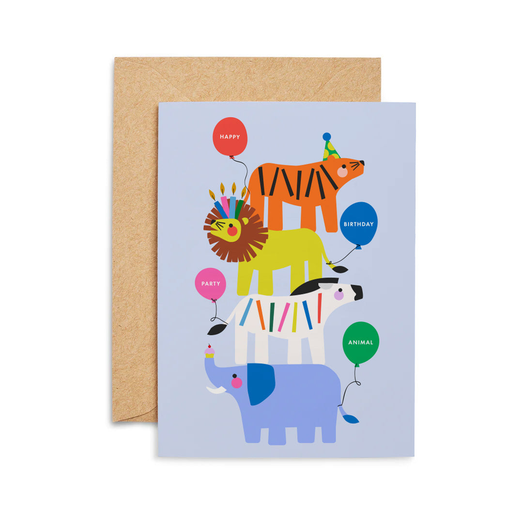 Happy Birthday Party Animal Greeting Card by AmpersandDesignStudio ...