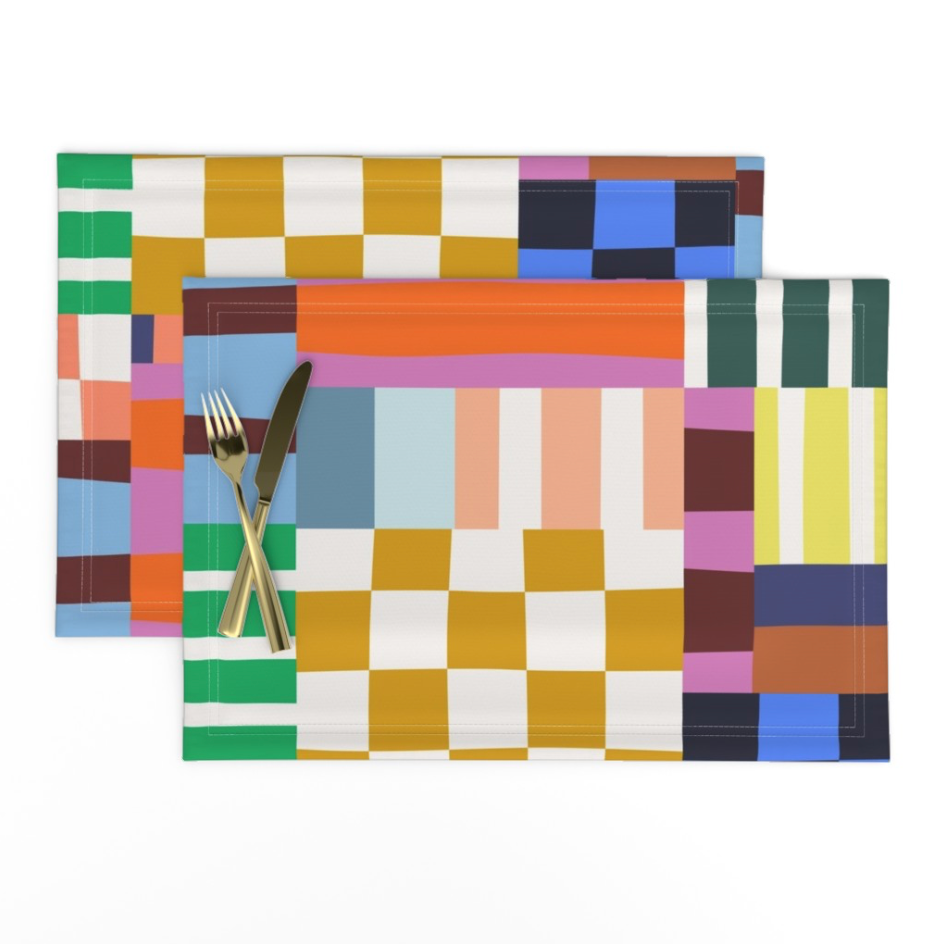 Modern Patchwork Placemats - Multi – Ampersand Design Studio