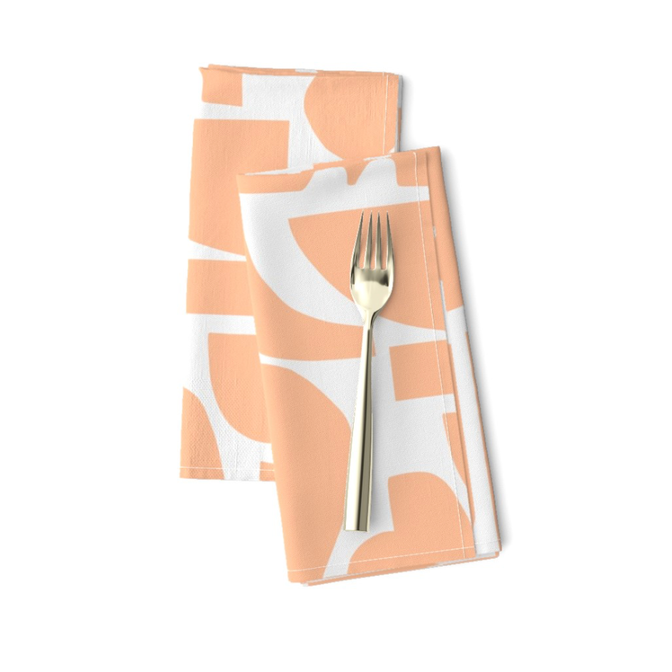 Shape Collage Dinner Napkins - Peach – Ampersand Design Studio