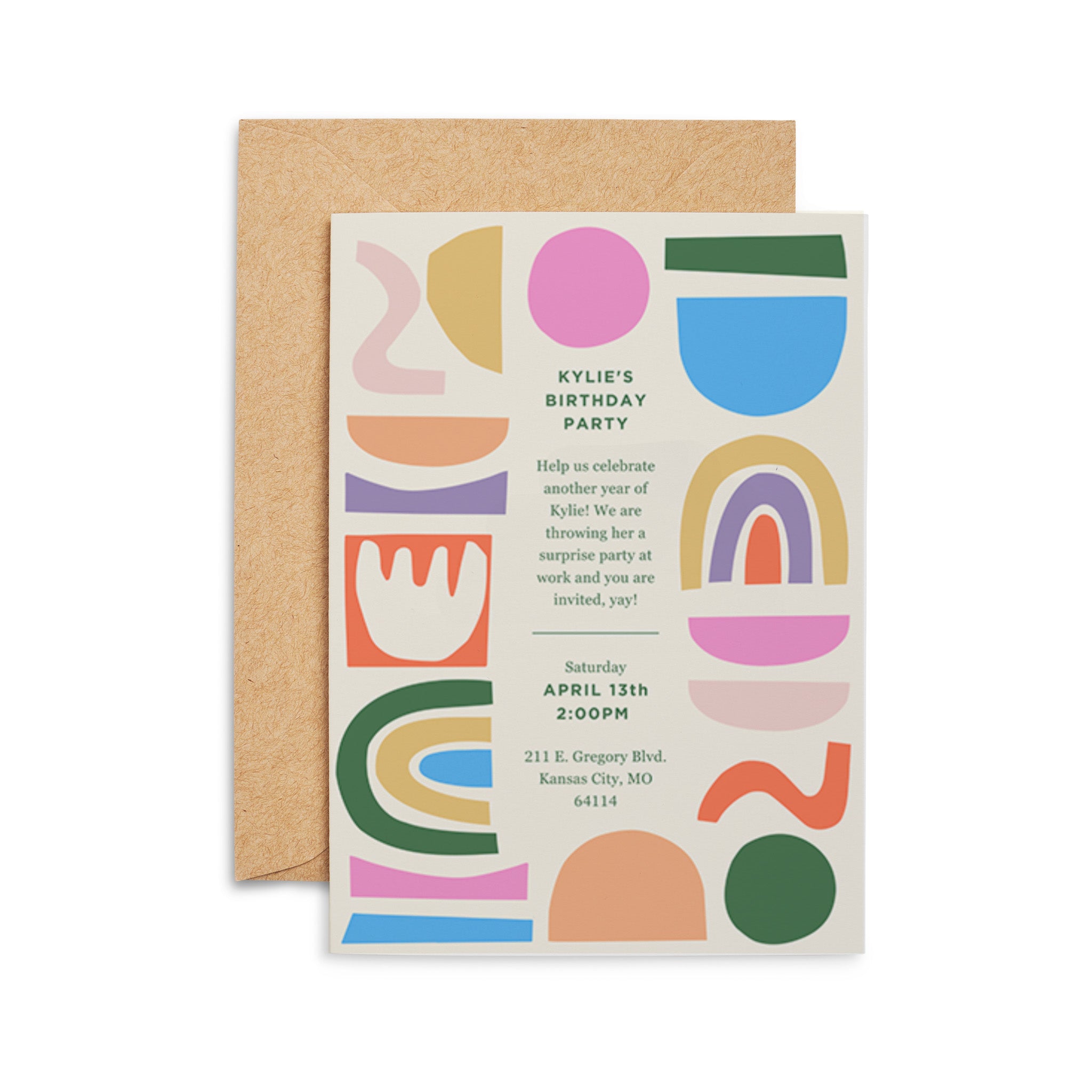 Shapes Party Birthday Digital Invite Template – Ampersand Design Studio