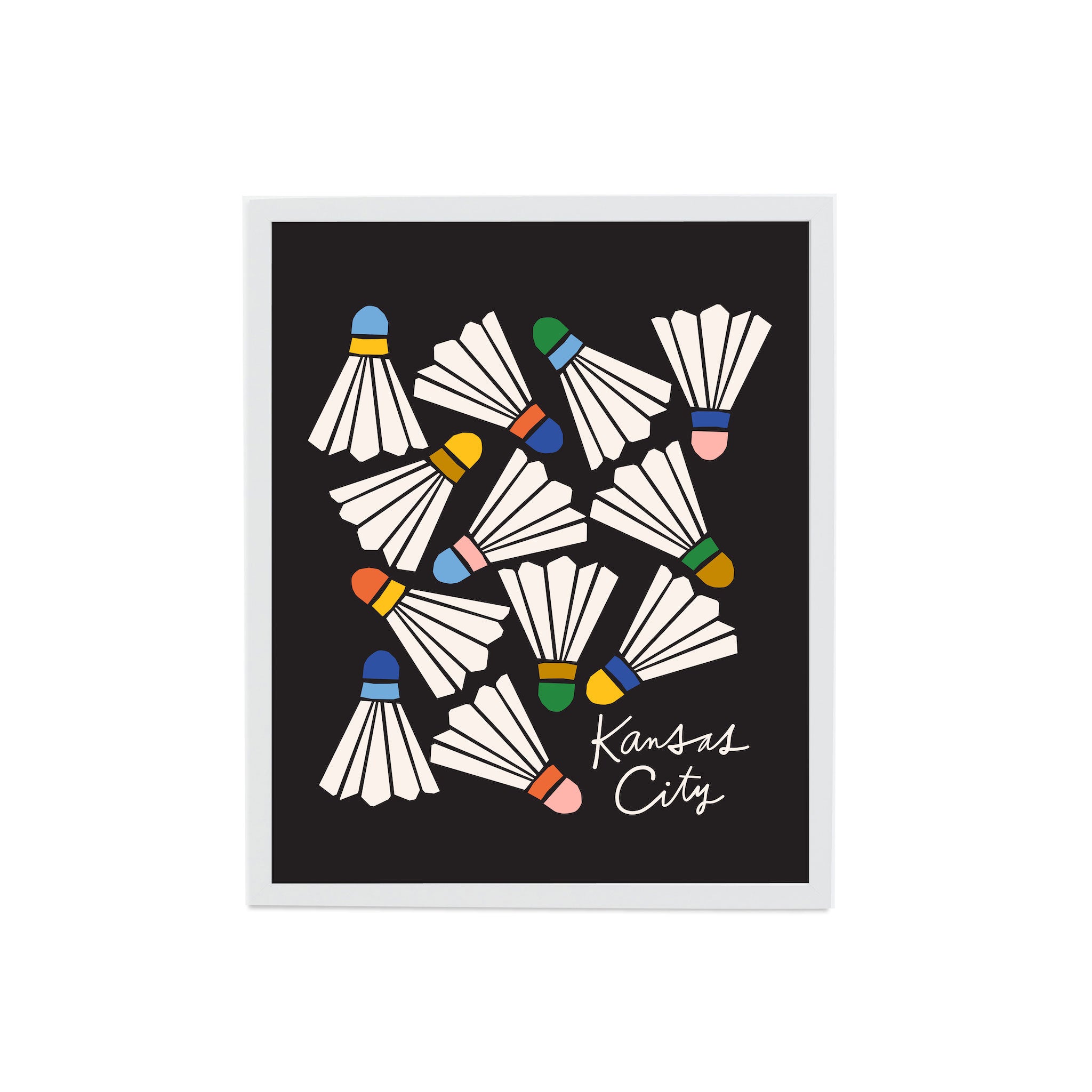 Shuttlecock Party - Black Art Print – Ampersand Design Studio