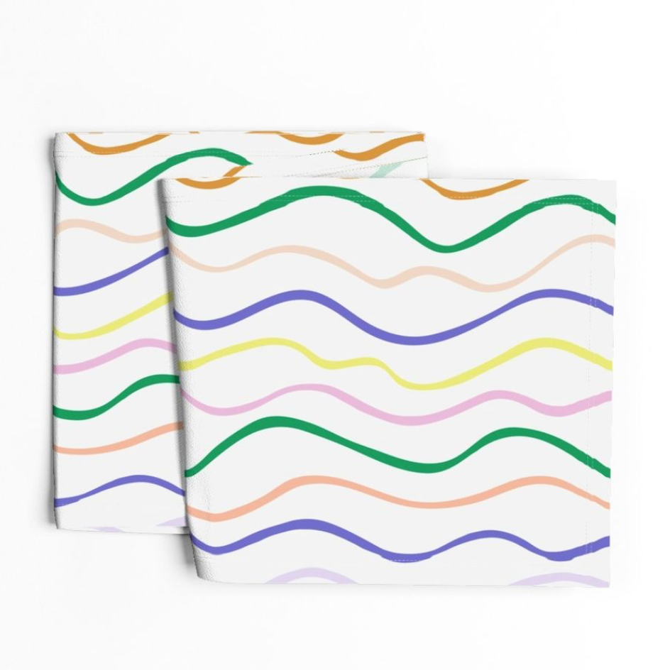 Wavy Lines Table Runner - Multi by Spoonflower | Ampersand Design Studio