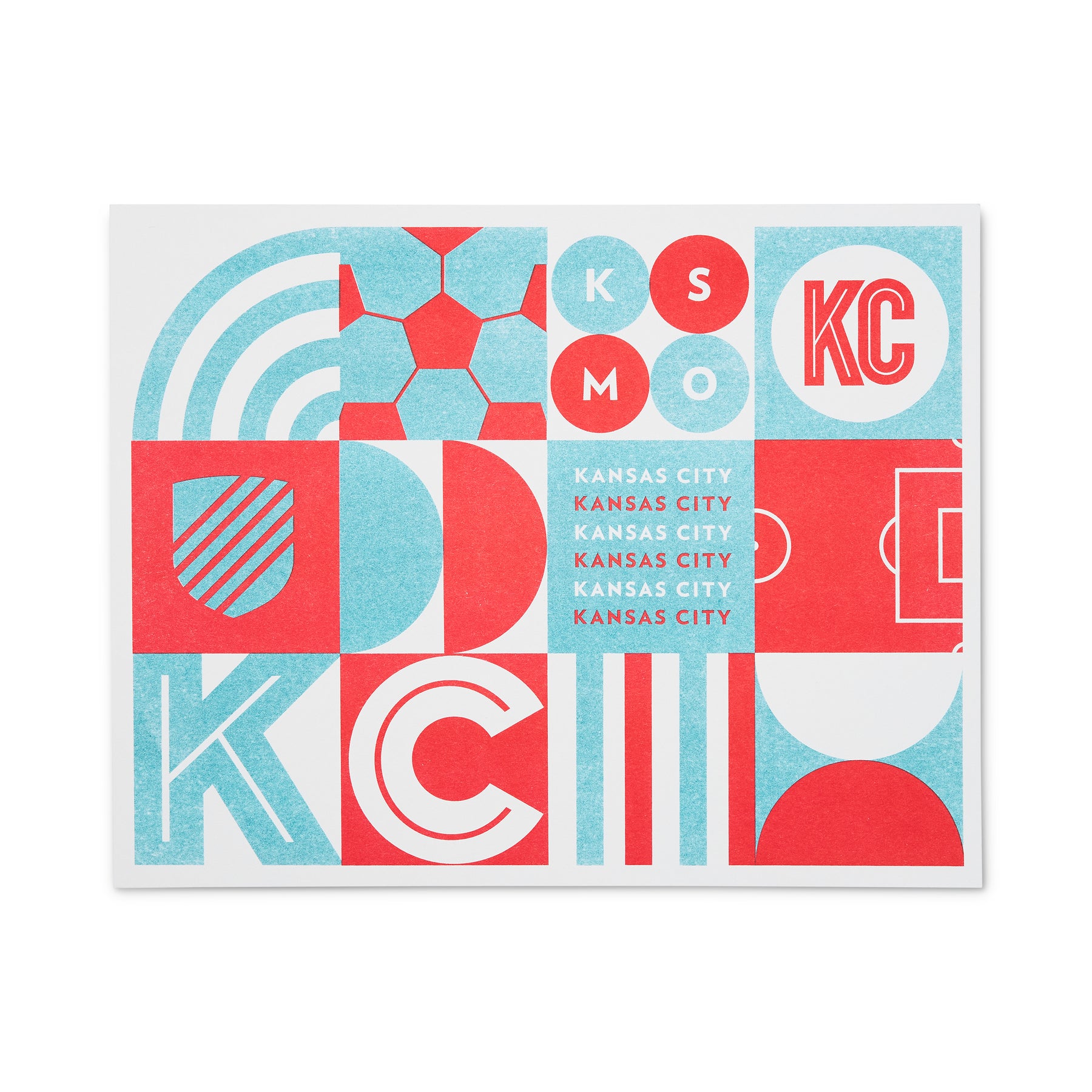 KC Grid - KC Current Risograph Art Print – Ampersand Design Studio