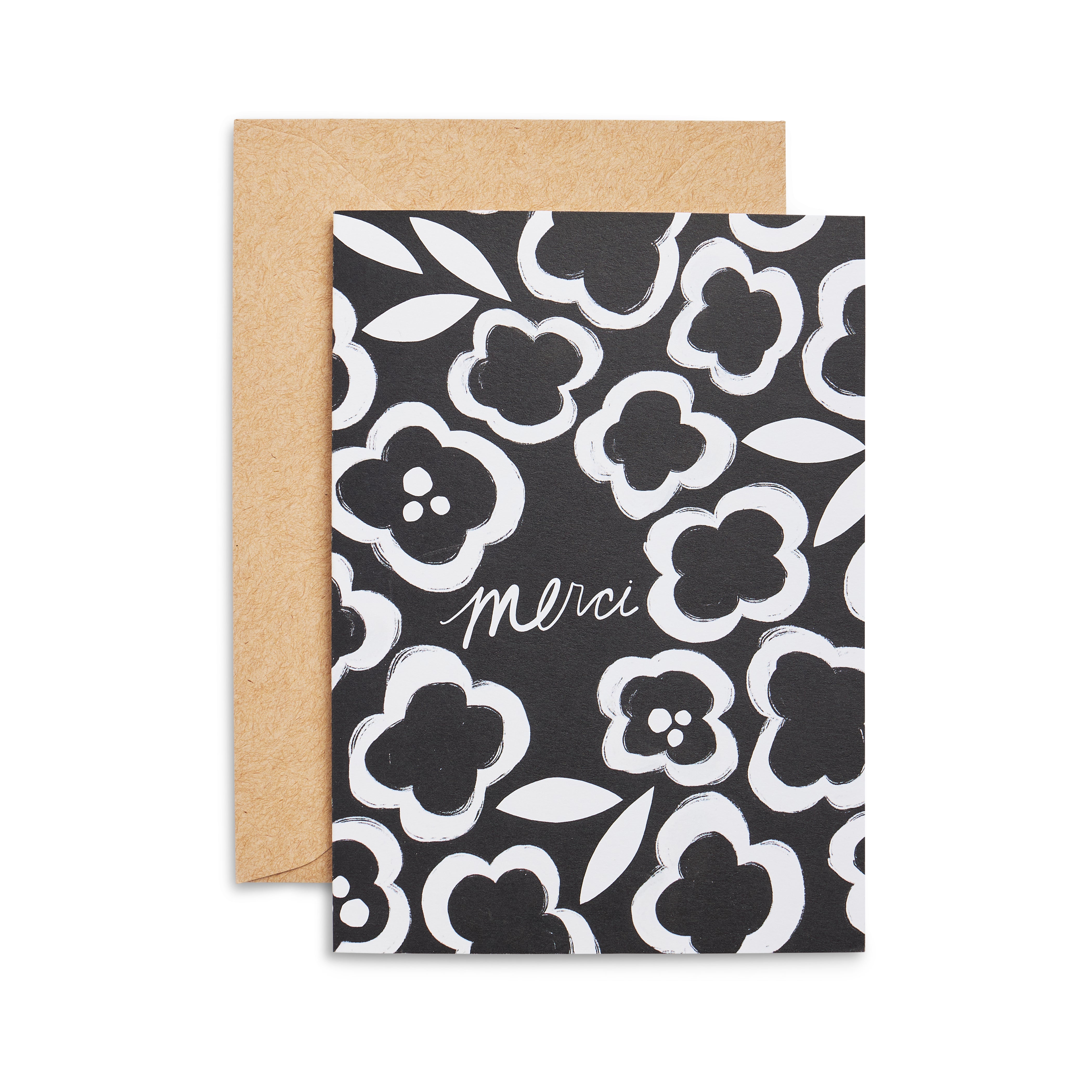 Merci Greeting Card - Black – Ampersand Design Studio